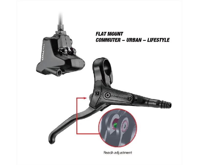 Skivbroms Tektro Hydraulisk Flat Mount Vänster 1900mm Slang HD-R280 ...